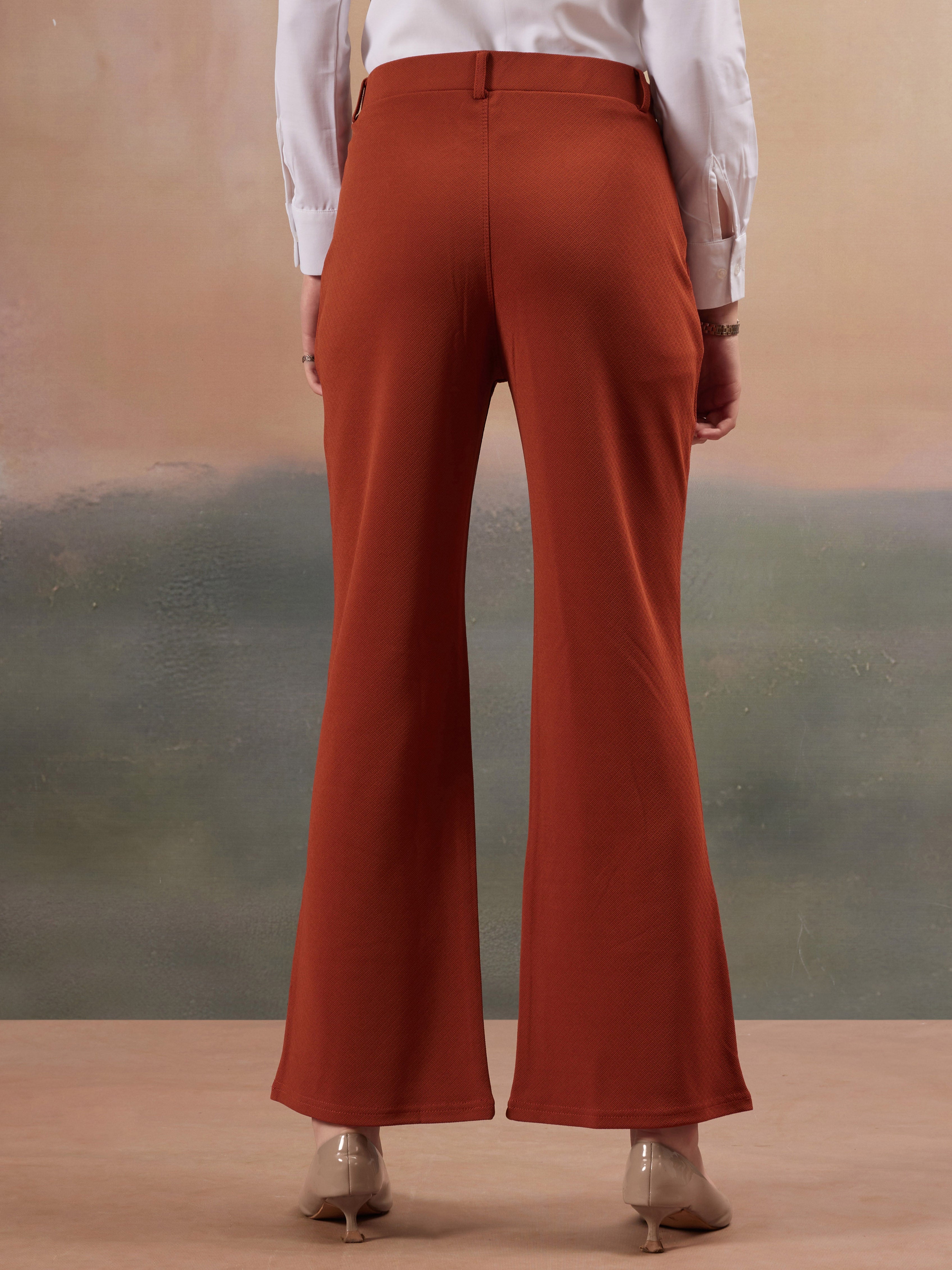 women regular fit high rise bootcut trousers copy 2 – Prasha Lifestyle